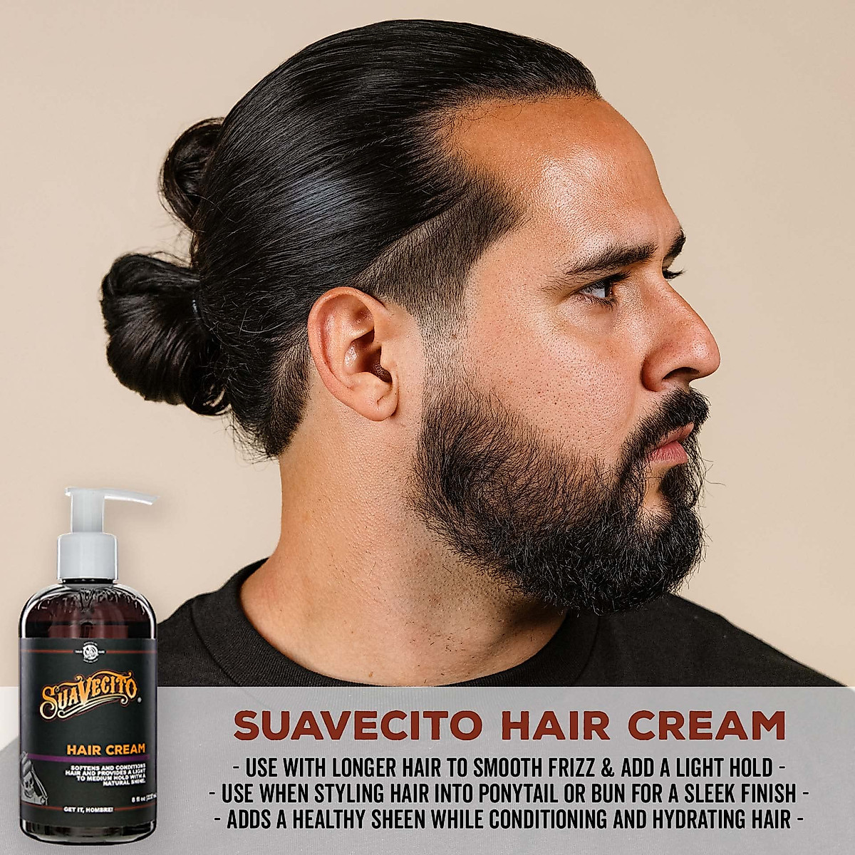 Suavecito Hair Cream Pump Bottle Medium Shine All Day Light Hold (8 oz)