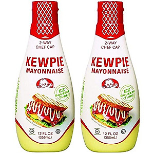 Kewpie Mayonnaise - Japanese Mayo Sandwich Spread Squeeze Bottle - 12 Ounces (Pack of 2)