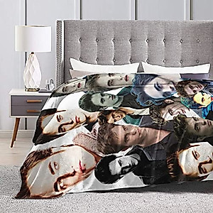 Mnaesllq Edward Cullen Multi Purpose Blanket Super Soft,Fluffy,Warm,Cozy,Plush,Thick,for Crib Sofa Chair Living Room Gifts Travel Beach Decoration Black 50inchx40inch