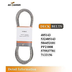 Antanker 532405143 Kevlar Belt Replacement for Craftsman/AYP 405143 Mower Deck Belt 46" Mower