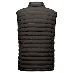 Little Donkey Andy Men's Lightweight Puffer Vest Warm Thermal Sleeveless Jacket for Golf Casual Travel Slate Brown L
