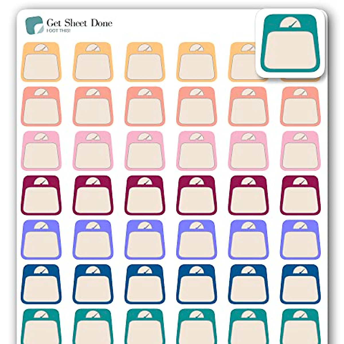 Weight Tracker Stickers  / 54 Write In Scale Stickers(1/2”) / Health Wellness Fitness Goal Stickers/Essential Productivity Life/Bullet Bujo Journal/Scrapbooking DIY Calendar (One Sheet)