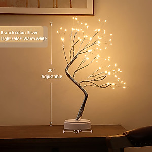 TOSTA Tree Lamp Warm White 108 LED DIY Tabletop Fairy Light Decorative Shimmer Sparkly Desk Lamp Bonsai Artificial Trees Branches for Home Room Decor Wedding,Birthday Valentines Gift