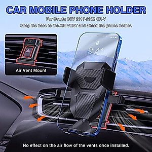 Karltys Compatible with Cell Phone Holder Honda CRV 2017-2022 CR-V Car Mobile Phone Holder Air Vent Mount for iPhone All iOS Android Phone Fully Adjustable Stand ABS Accessories