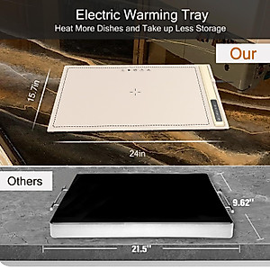 Upgrade Electric Warming Tray with Adjustable Temperature-Portable Warming Mat for Food,Roll Up Silicone Food Warmer for Parties with 3 Temperature Settings,Versatile Food Warmers for Parties Buffet