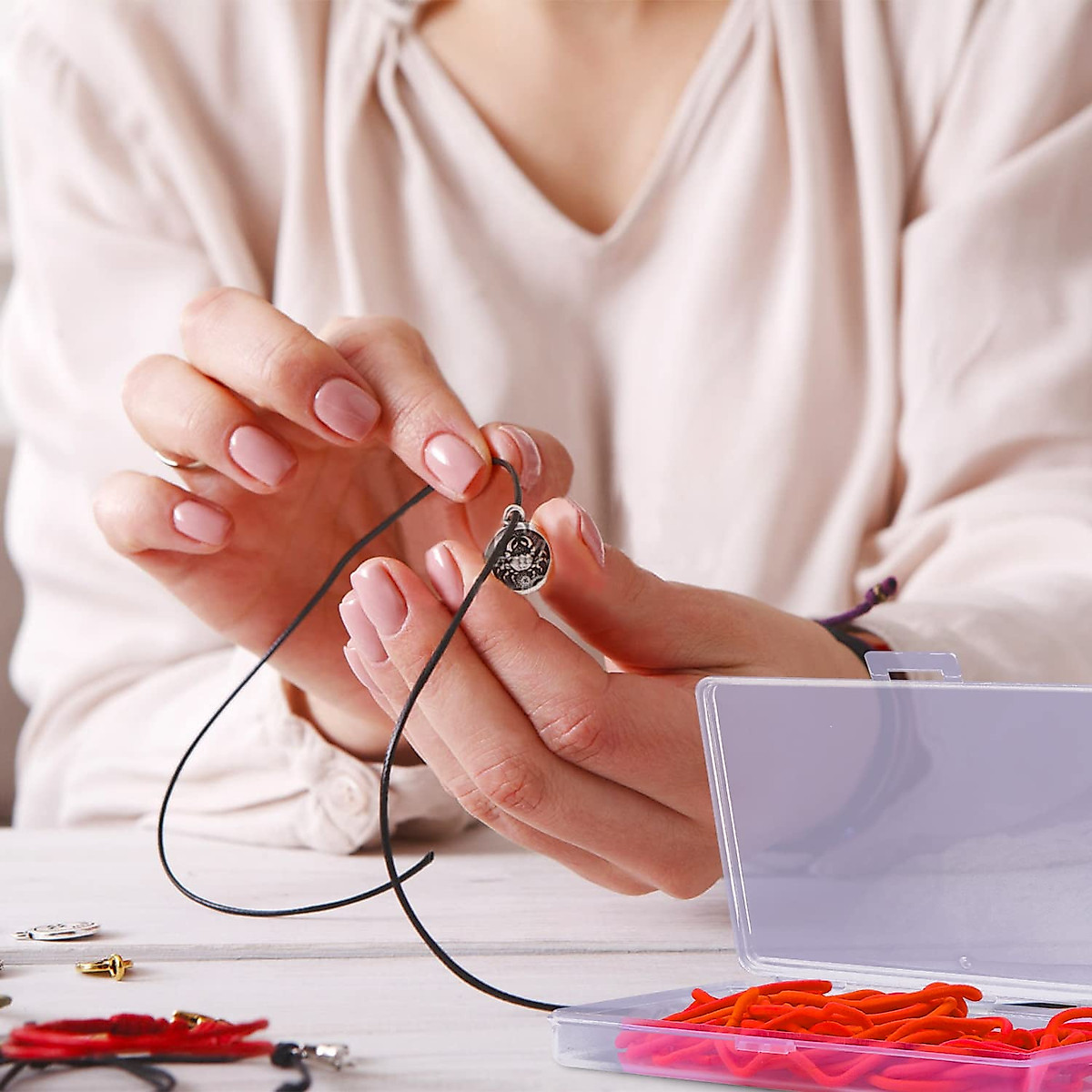 6 Pcs Rectangular Clear Plastic Storage Containers Box with Hinged Lid Plastic Beads Storage Containers Empty Case Organizer for Beads, Crafts, Jewelry, Small Items, 6 x 3.54 x 0.86"