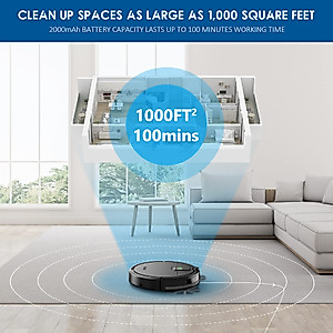 Automatic Self Charging Robotic Vacuum Cleaner, Super Thin Robot Vacuum Cleaner - Strong Suction, Quiet, Tangle Free, Daily Cleaning Robot Vacuum for Pet Hairs, Dust, Scrums, Hardwood Floors & Carpets
