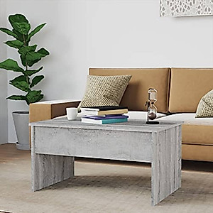 QJBSAVVA Coffee Table Gray Sonoma 31.5"x19.9"x16.3" Engineered Wood,Nightstand Industrial Tables Side Tables Sofa Table Suitable for Meeting Rooms, Reception Rooms, Offices