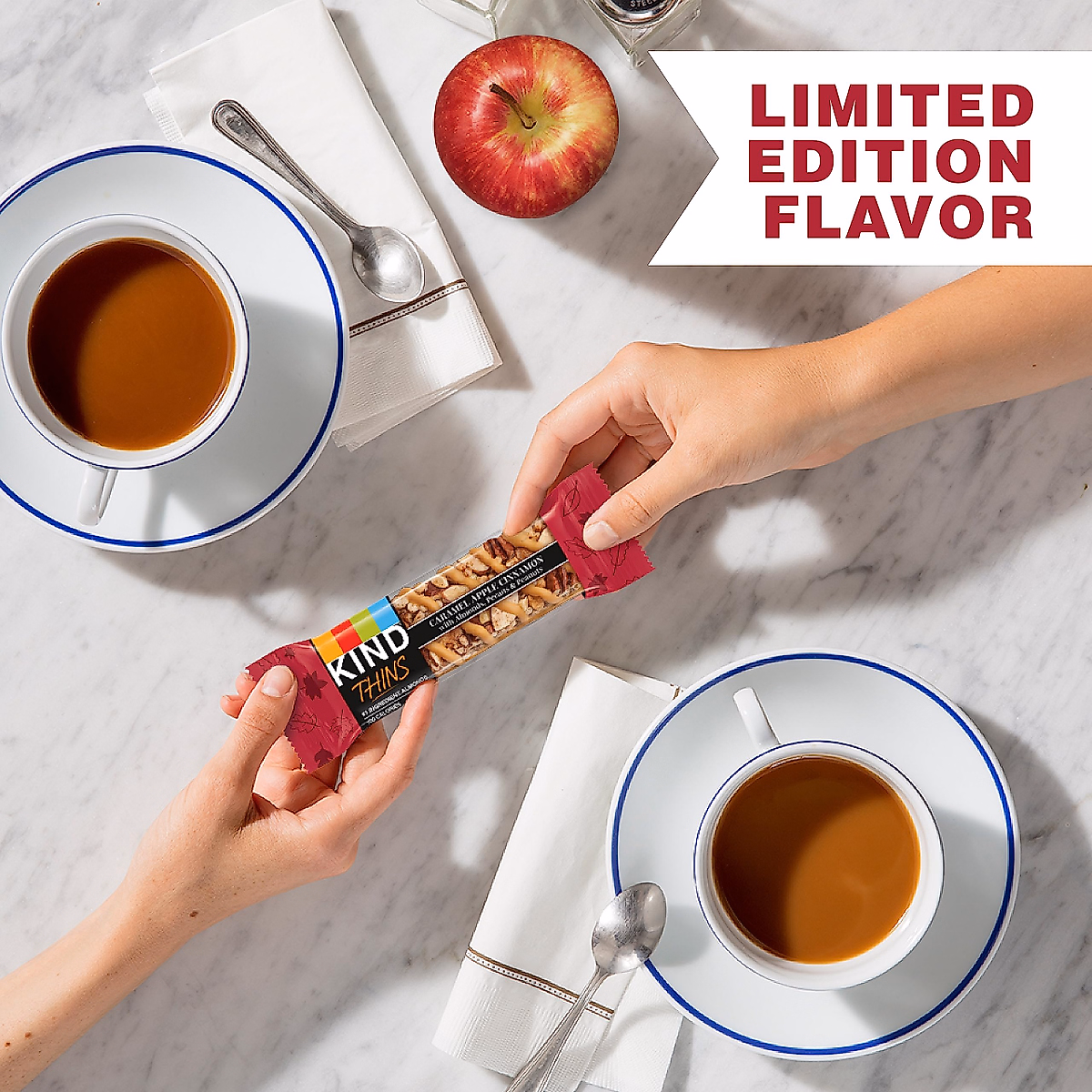 KIND THINS Caramel Apple Cinnamon with Almonds, Pecans, & Peanuts, Gluten Free, 100 Calorie, Healthy Snacks, 10 Bars (Pack of 1)