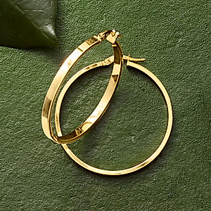 Ross-Simons Italian 14kt Yellow Gold Squared-Edge Hoop Earrings
