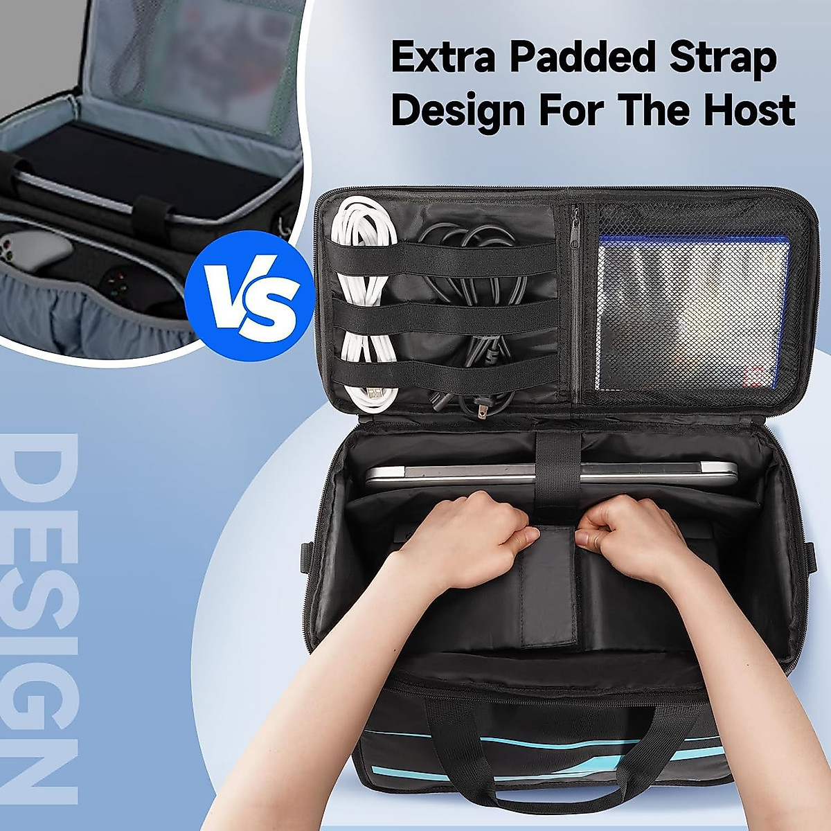 Deegotech Travel Carrying Case Compatible with Xbox Series X/S, Portable Storage Game Bag with Extra Console Protection Padded, Multiple Pockets for 15.6”Laptop Controller Headsets Game Accessories