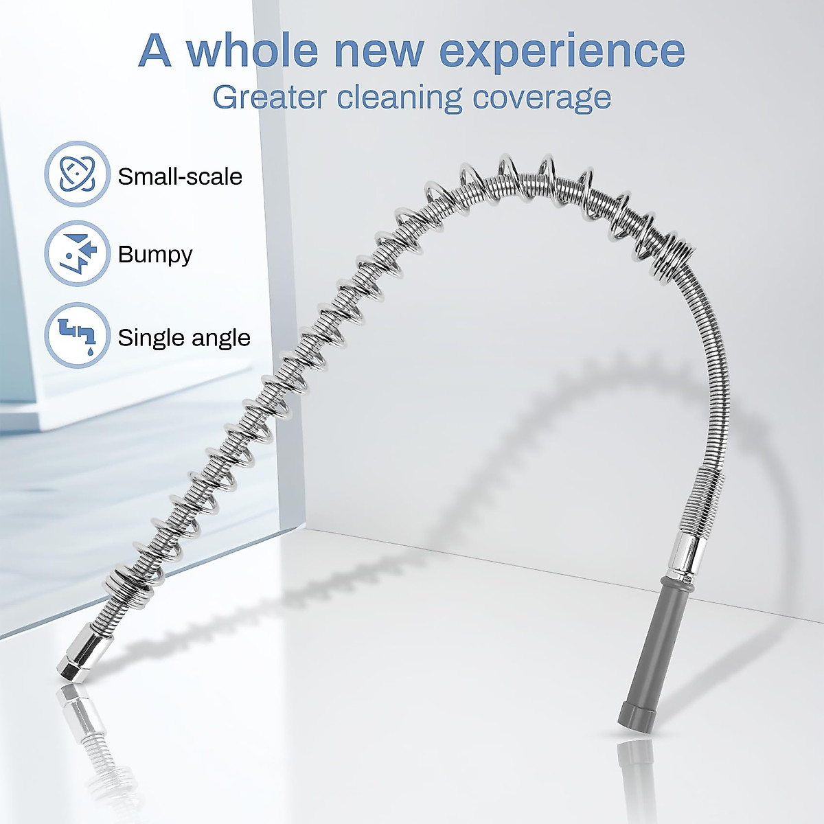 Commercial Sink Sprayer Hose,Commercial Kitchen Sink Faucets Flexible Hose Replacement(44 inch),with 304 Stainless Steel Pre Rinse Spring,Sink Sprayer Hose,Suitable for Use with Commercial Faucets