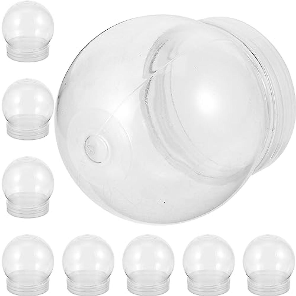 Artibetter 10pcs DIY Snow Globe Water Globe 4inch Clear Plastic Water Globes with Screw Off Cap for DIY Christmas Crafts and Customization