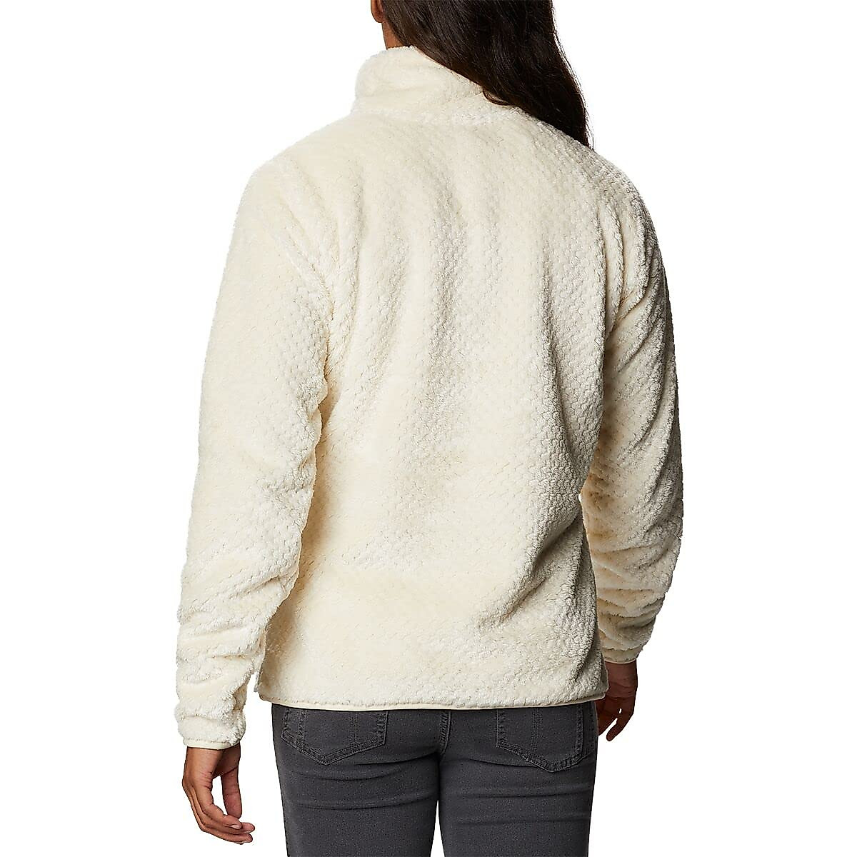 Columbia Women's Fire Side Sherpa 1/4 Zip, Chalk, Large