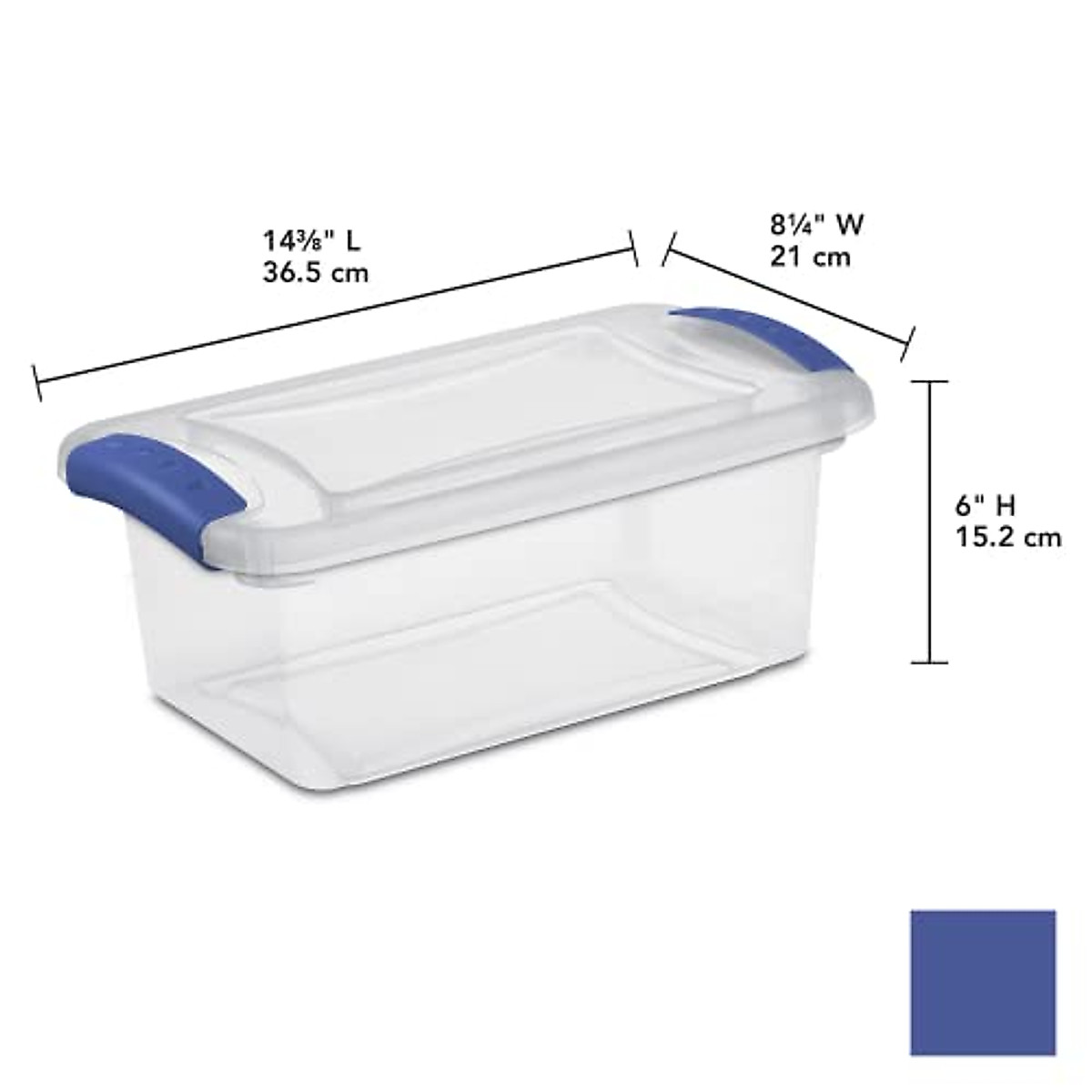 7 Qt. Latch Box Plastic, Stadium Blue, Set of 14 ,QH 242 (Count:14.0)