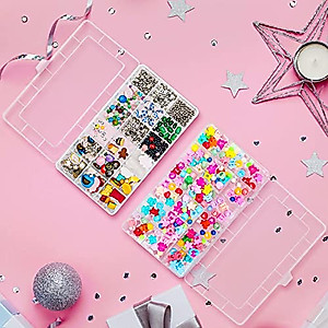 2pack 18 Grids Clear Plastic Organizer Box Storage Container with Dividers for Washi Tape,Jewelry,Beads Art DIY Crafts, Fishing Tackles,Screws