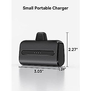 LVFAN Small Portable Charger 6600mAh, Ultra-Compact 20W PD Fast Charging Power Bank Cute Battery Pack Portable Charger for iPhone 14/13/12/11/XR/XS/X/SE/8/7/6 Mini Pro Max Plus Airpods iPod, Black