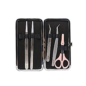 NUOMI Tweezers Storage Cases PU Outer Layer Rectangle Protective Box Makeup Tools Small Organizing Bags for Eyelash Curler/Eyelash Extension Tweezers/Scissors/Grooming Tool, White