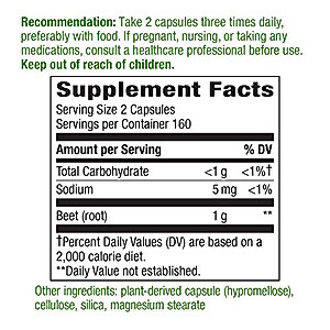 Nature's Way Beet Root, 1000 mg per serving, 320 Capsules
