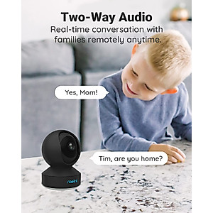 REOLINK Indoor WiFi Camera (2 Pack) Bundle with 2 pcs 128GB SD Card, 4MP/2k, 2.4/5 GHz WiFi, Two Way Talk, Motion Tracking, Real Time Alerts, E1 Pro Black