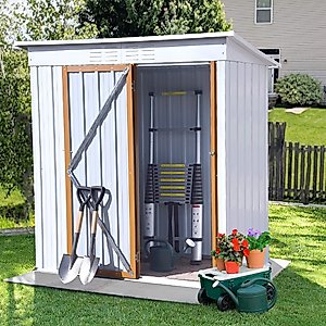 5ft x 3ft Outdoor Metal Storage Shed，Sun Protection, Waterproof Tool Storage Shed for Backyard, Patio, Lawn (White)