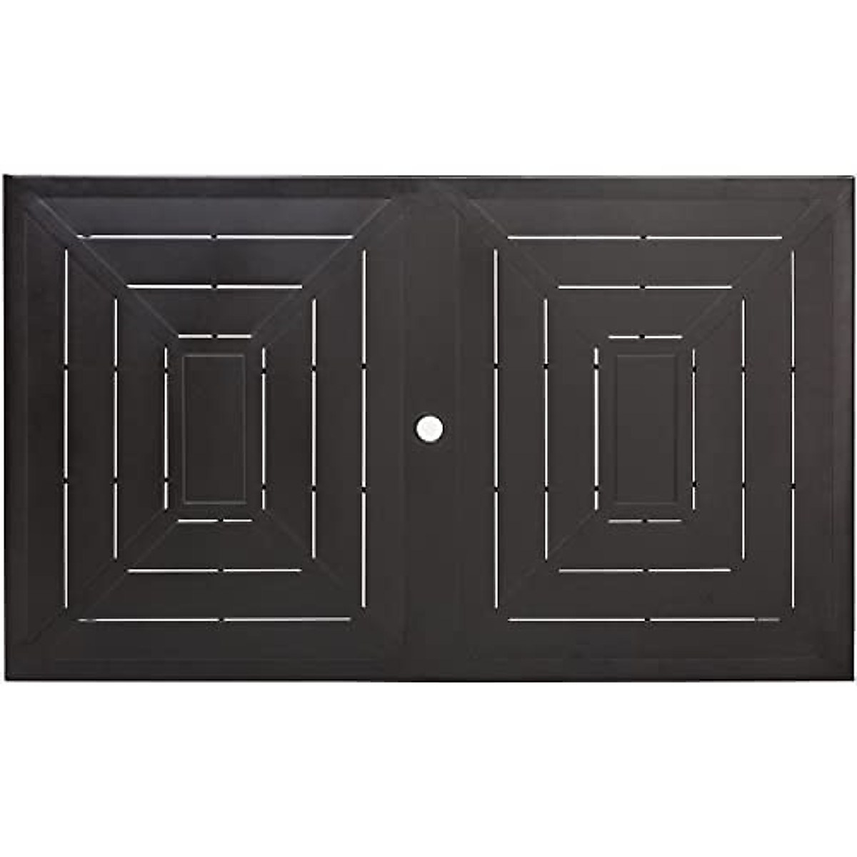 Hanover Montclair 7-Piece Steel Patio Dining Set with 6 Swivel Rockers, Navy Blue Cushions and Stamped Steel 40"x 67" Rectangular Dining Table, Outdoor Dining Set for 6, All Weather Patio Furniture