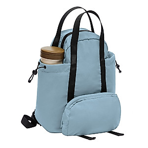 Wjustforu Hiking Backpack with Multiple Pockets for Men Women Lightweight Water-Resistant Travel Essentials Perfect for Camping Biking Yoga Mini Backpack Fanny Bag Set Grey Blue