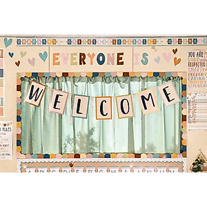 Teacher Created Resources Everyone is Welcome 7" Fun Font Letters (TCR70101) & Everyone is Welcome Helping Hands Mini Accents (TCR7134)