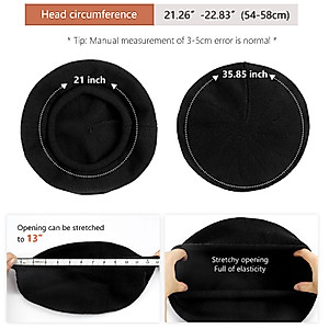 Women Wool Beret Hat French Style Winter Warm Solid Color Classic Knit Beret Cap