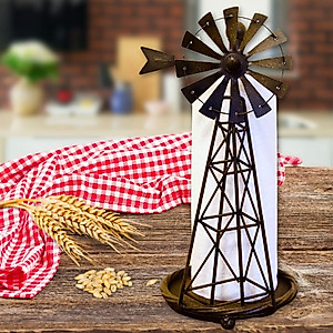 Windmill Metal Paper Towel Holder Rustic Country Farmhouse Style