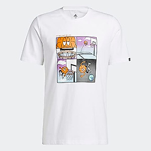 adidas Men's Double Rims Tee, White, Large