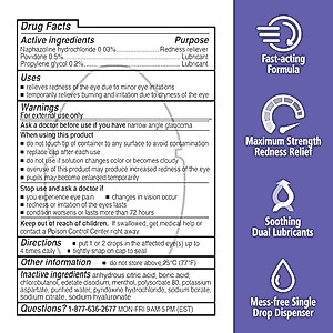 Rohto Optic Glow Redness Reliever, Whitening, Lubricant Eye Drops, 0.4 fl oz Bottle
