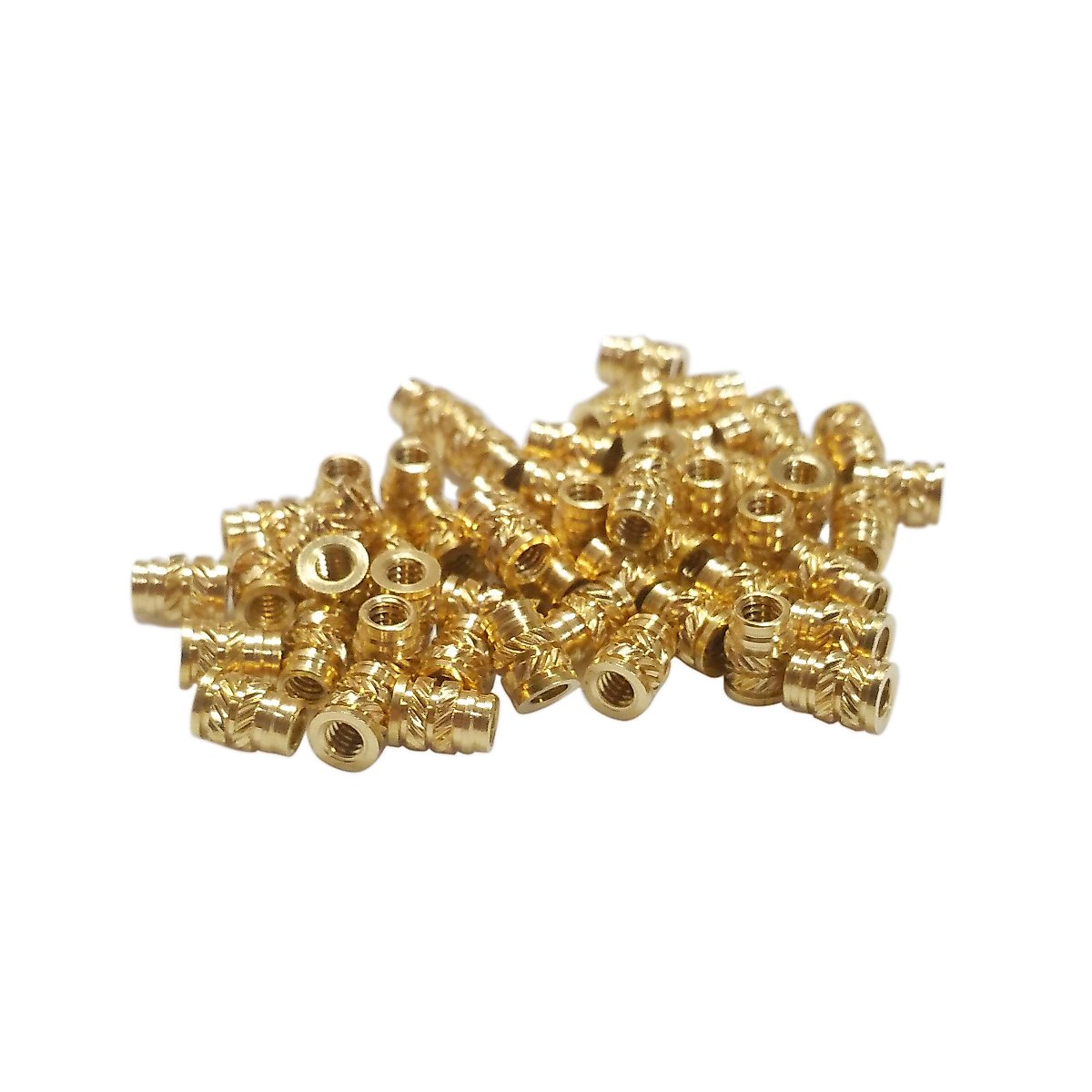 [initeq] #10#10-24 and #10-32 Threaded Heat Set Inserts for 3D Printing Brass Thread Insert Nuts for Plastic (100, #10-24 Short)