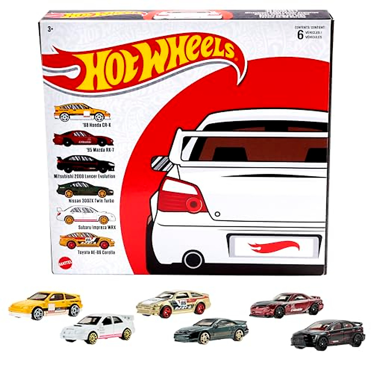 Hot Wheels HW Legends Multipacks of 6 Toy Cars, 1:64 Scale, Authentic Decos, Popular Castings, Rolling Wheels, Gift for Kids 3 Years Old & Up & Collectors
