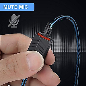 MQDITH Replacement Audio Cable Compatible with Astro A40 A40TR Gaming Headset, Inline Mute Wire and No Volume Control Cord(Blue)