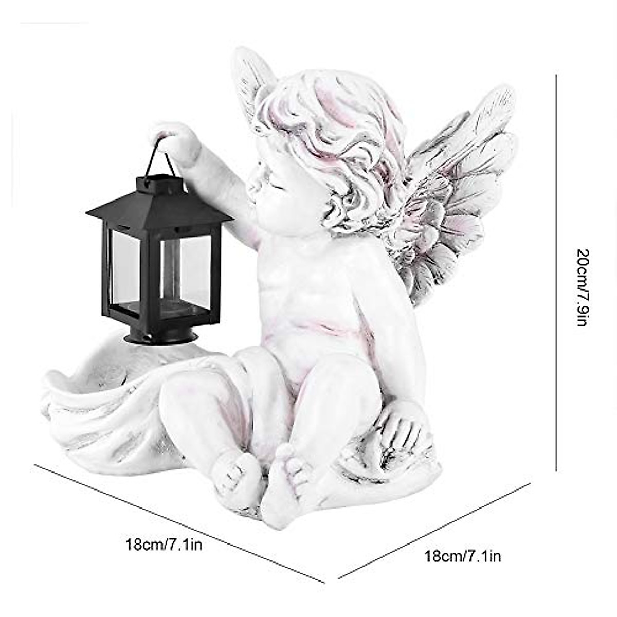 Ruiqas Candles Holder Outdoor Resin Landscape Lamp Home Garden Lawn Lamp Fairy Angel Light Decoration Sculpture Craft