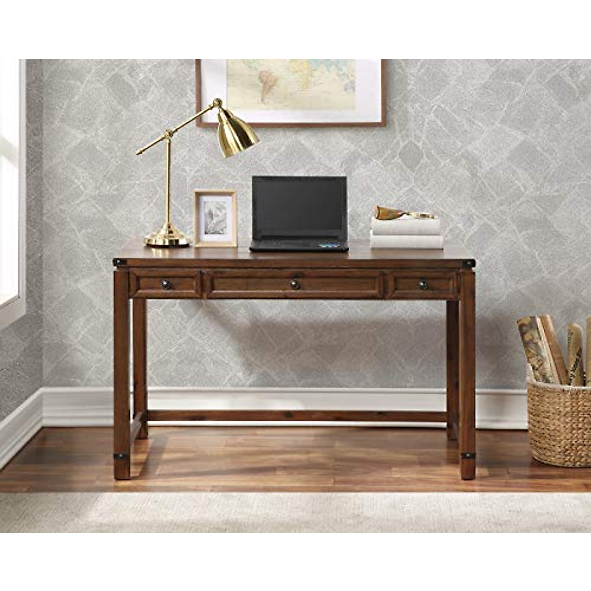 OSP Home Furnishings Baton Rouge Writing Desk, Walnut