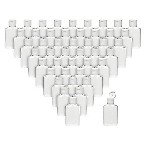 Okuna Outpost 50 Pack Mini Empty Plastic Bottles with Flip Cap, 2 oz Refillable Travel Container for Liquid Lotion Shampoo