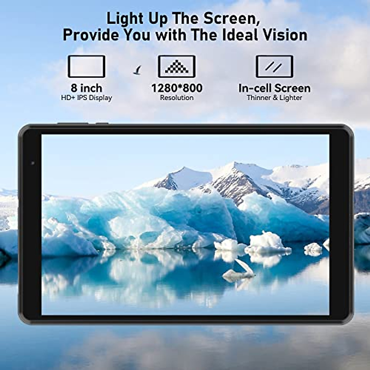 Blackview Tab 5 Tablets, 2023 Latest Tablet Android 12, Quad-Core 5GB(3+2) RAM 64GB ROM up to 1TB TF, 8 inch Tablet HD+ IPS 1280*800, Android Tablet 5580mAh Big Battery, Dual BOX Speakers WiFi, Gray