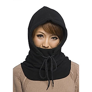 Balaclava Heavyweight Fleece Cold Weather Face and Neck Mask (Black)