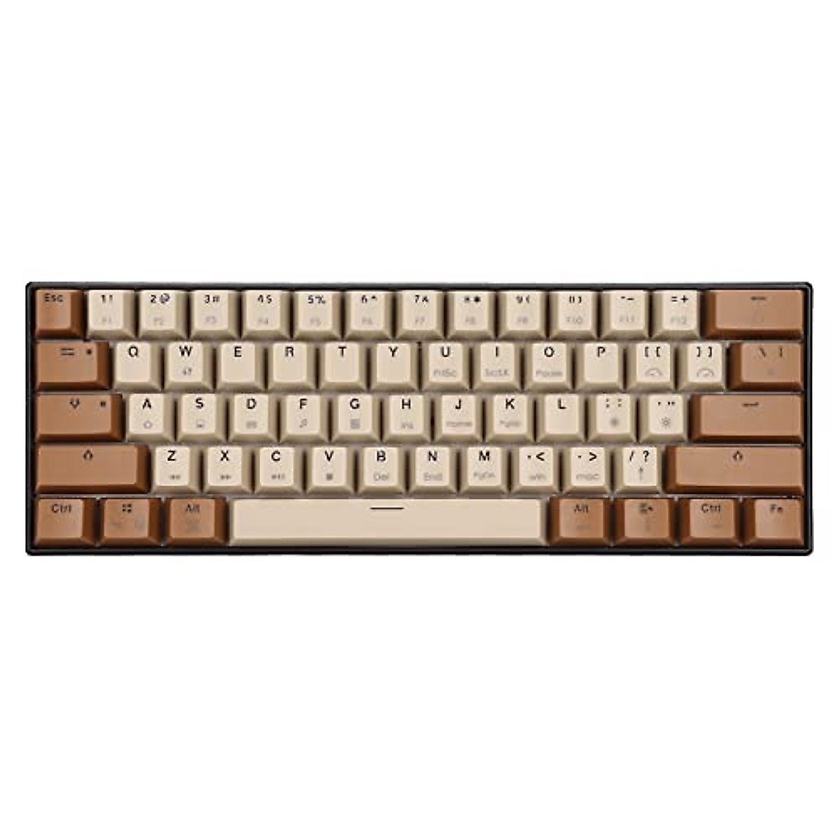 Zyyini 61keys Mechanical Keyboard,Line Separation Typ C Gaming Keyboard Mixing Light Ergonomics Key,Computer Keyboard for Win2000, ME,XP, Vista,Win 7,HarmonyOS, Win 8,Win 10,Android,OS X(Green axis)