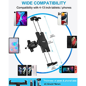 woleyi Car Vent Tablet Mount, Air Vent Clip Tablet Holder for Car with Adjustable Metal Hook Clamp, Compatible with iPad Pro/Air/Mini, Galaxy Tabs/Z Fold, iPhone, More 4.7-13" Cell Phones and Tablets