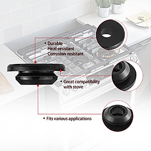 57049 Grates Grommets for Atwood Wedgewood Stove Parts Range Rubber Grommets Grate Foot Replacement RV Stove Top Range Grate Grommet Kit Gas Cooktop Rubber Feet Burner Grate Pad 4 Pcs