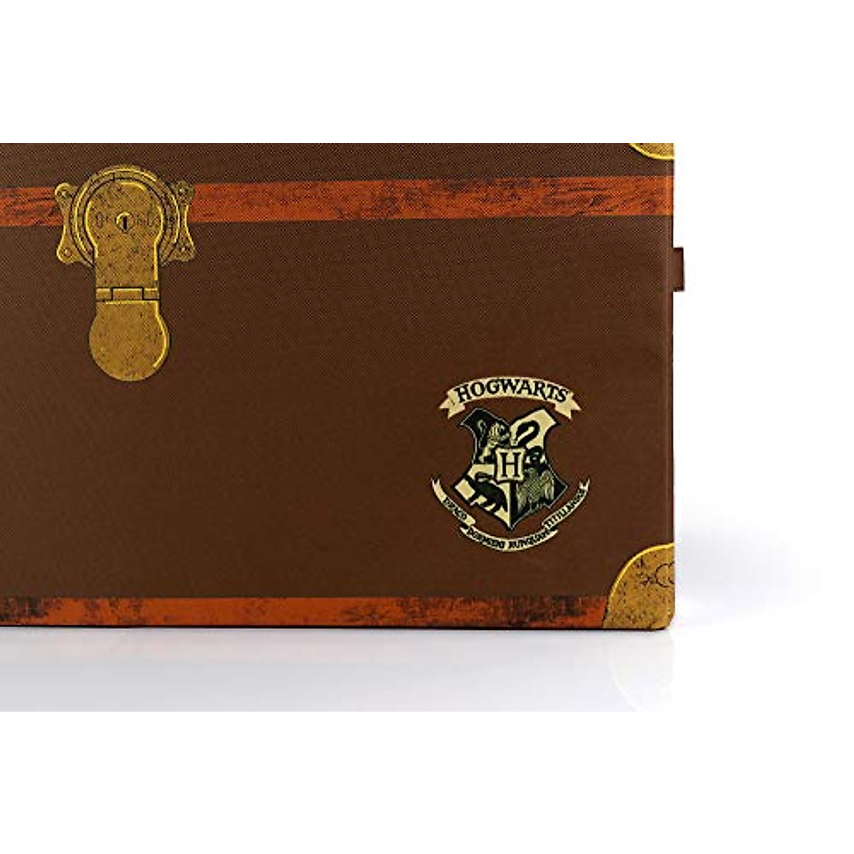 Harry Potter Hogwarts 24-Inch Foldable Storage Chest | Fabric Basket Container, Cube Organizer With Handles | Collapsible Brown Cubby Cube Closet Organizer