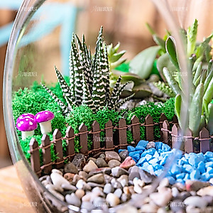 AUEAR, 2 Pack 35 Inch Long Mini Fairy Garden Fence Wood Ornament Wooden Decorative Picket for DIY Crafts Project (Brown, 2-Pack)