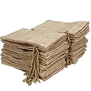 FASOTY Lot of 24 3.5x5 Inch Burlap Bags with Drawstring Linen Gift Bags Jewelry Pouch Jute Burlap Sacks for Wedding Favor Party Gifts, DIY Craft, Presents, Christmas, Valentines, Treat Pouches Bags