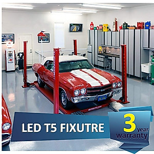 Barrina (Pack of 8) LED T5 Integrated Single Fixture, 4FT, 2200lm, 5000K, 20W, Utility Shop Light, Ceiling and Under Cabinet Light, ETL Listed, with Built-in ON/Off Switch