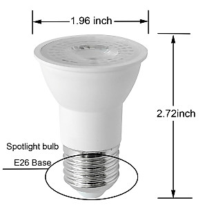 PAR16 LED Bulb Daylight White 6500K, 10 Pack 5.5W 50W Halogen Equivalent Spotlight Bulb, 500LM, Dimmable E26 Base Track Lighting LED for Kitchen