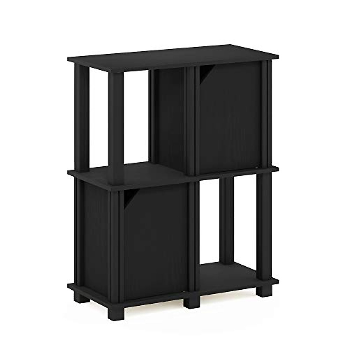 Furinno Brahms Storage Shelf, 3-Tier, Black Oak/Black