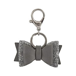 Itzy Ritzy Boss Bow Charm with Clasp - Cute Bow Bag Charm for Diaper Bags, Purses, Keychains & Wallets - Versatile & Stylish Vegan Leather Purse Charm (Grayson)